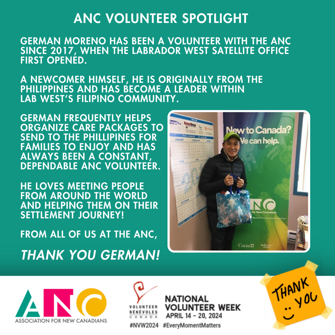 Volunteer Week Spotlight - German Moreno | Association for New Canadians